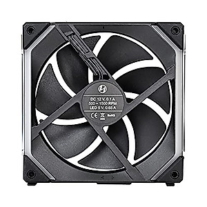 Lian-Li UNI FAN SL140 Revolutionized Daisy-Chain 140mm ARGB Fan, Black, 2-Pack