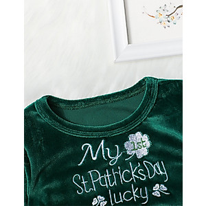 KANGKANG Baby Girl Clothes St Patricks Day My First St. Patricks Day Baby Girl Green Long Sleeve Romper with Leg Warmer 3pcs Baby Girl St. Patricks Day Outfit St Patricks Day Outfit Girls