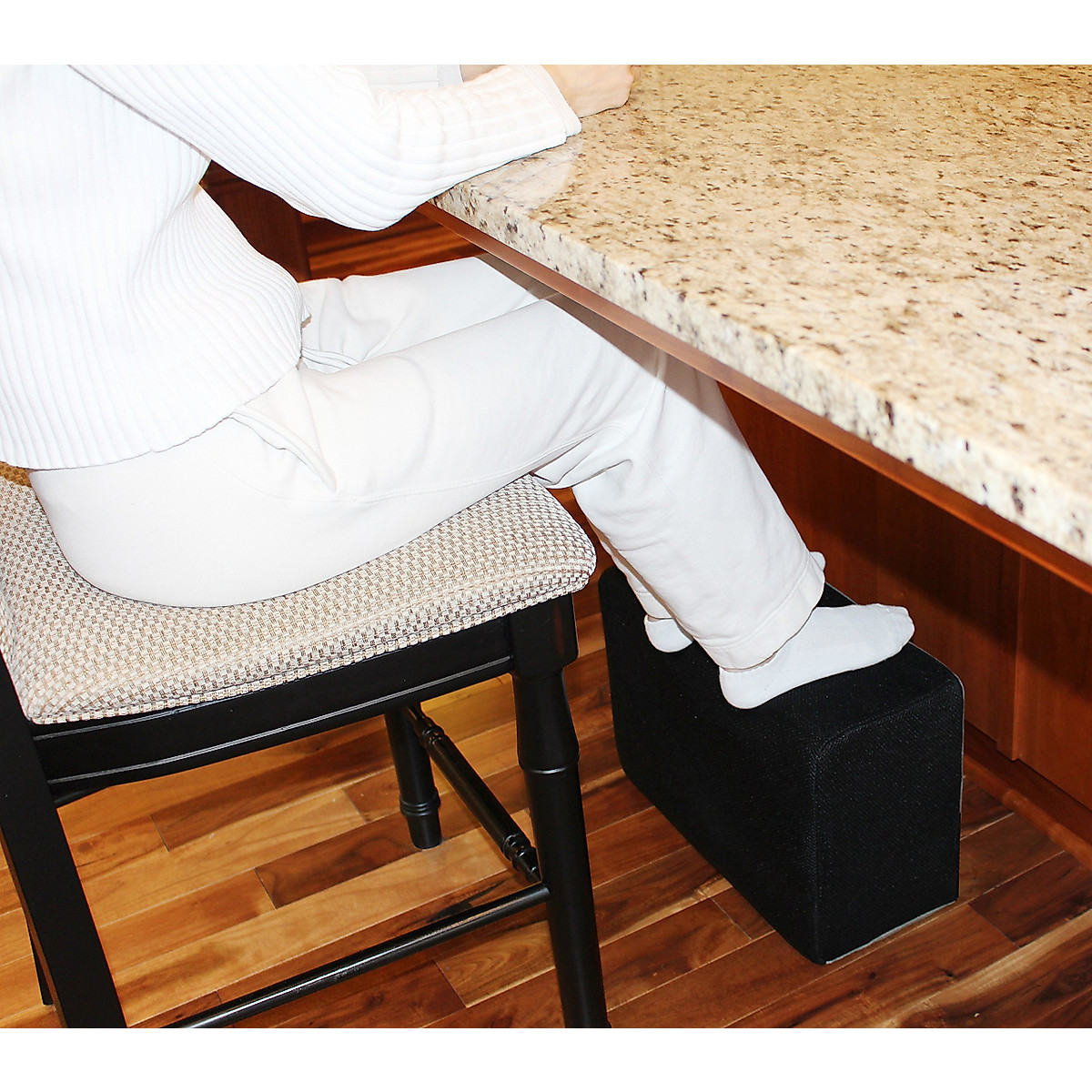 InteVision Extra Large 2-in-1 Footrest for Added Height - Premium Foam Cushion Works Great for Under Desk or bar - Will not Slide on Any Surface (17.5" X 12" x 8")