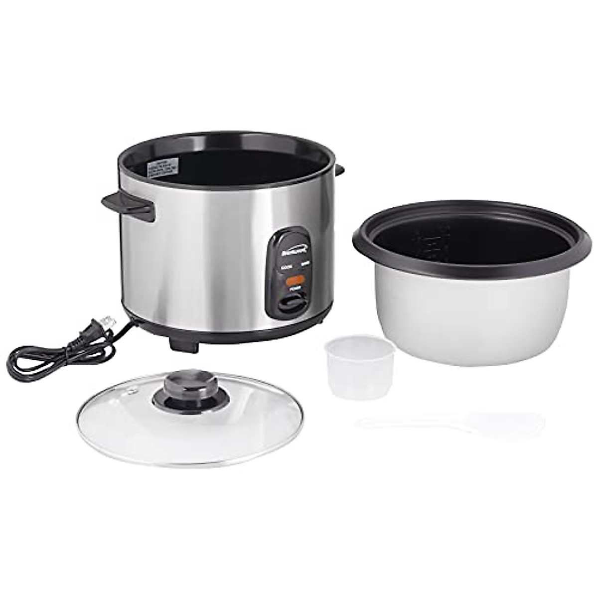 Brentwood Rice Cooker, 10-Cup, Stainless Steel