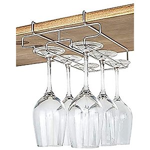 Wine Glass Shelf, Upside-down Home Goblet Iron Art Shelf, Wine Glass Hanging Storage Rack 3 Rows (Size : 2)