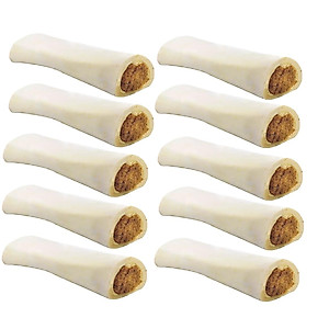 MPP Stuffed Peanut Butter 6 Inch Shin Dog Bones Refillable Nutritious Dental Chew (3 Bones)