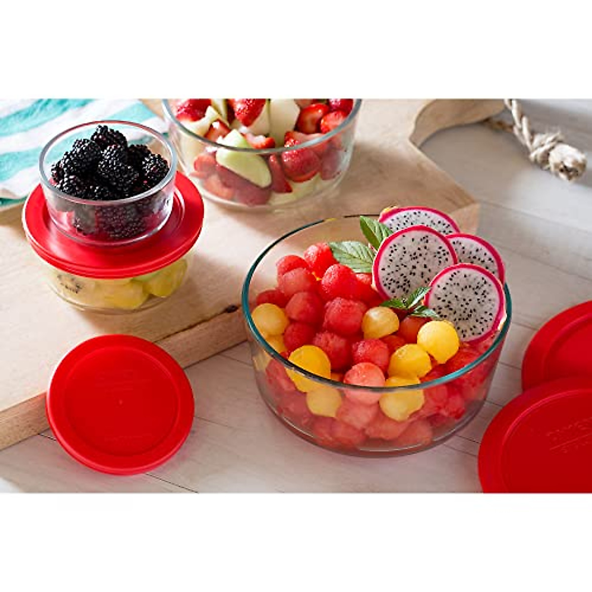 Pyrex Simply Store 1-Cup Single Glass Food Storage Container with Lid, Non-Pourous Glass Round Meal Prep Container with Lid, BPA-Free Lid, Dishwasher, Microwave, Oven and Freezer Safe