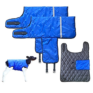 Calf Blanket Horse Blanket Thickened Warm Calf Clothing Windproof Waterproof Calf Warm Artifact Calf Cold Clothing Calf Keep Warm Clothing Horse Blanket for Cattle(Blue 2 Pack)