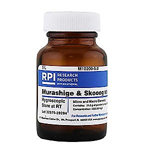 RPI M10200-5.0 Murashige & Skoog MS Medium, 4.3 Grams of Powder, Makes 5 Liter of Solution