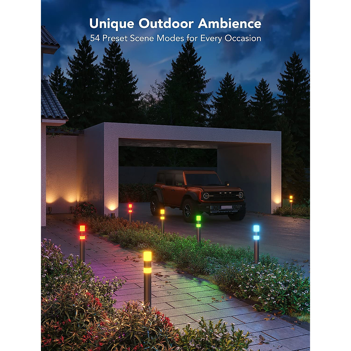 Govee Outdoor Pathway Lights, Patio Decorations, Smart Outdoor Lights with App Control, 250LM RGBIC Walkway Lights, IP65 Aluminum Landscape Lighting for Yard, Works with Alexa, Wired 4 Pack