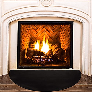 Fireproof Fireplace Mat Half Round Hearth Area Rug Fire Retardant Fiberglass Mat Fireproof Rugs for Fireplaces Fire Resistant Mat Wood Stove Fireplace Protect Floors from Sparks Embers (30 x 48 Inch)