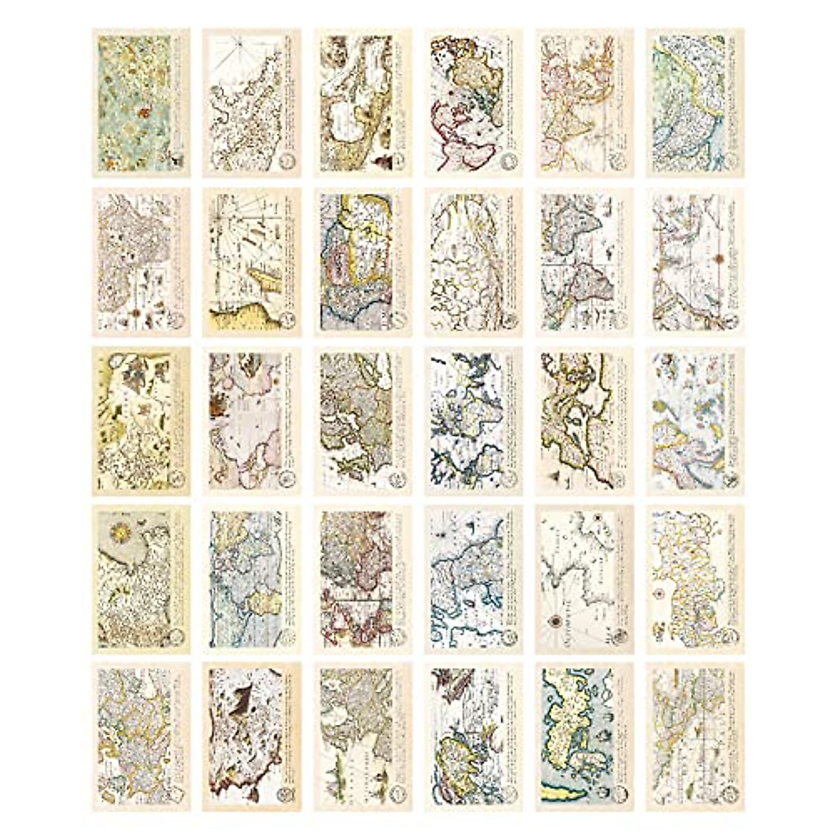 Paper Postcards,The World Map Vintage old travel Postcards,Retro Style Set of 30 Different Designs,Perfect for Wedding Party Guest Book