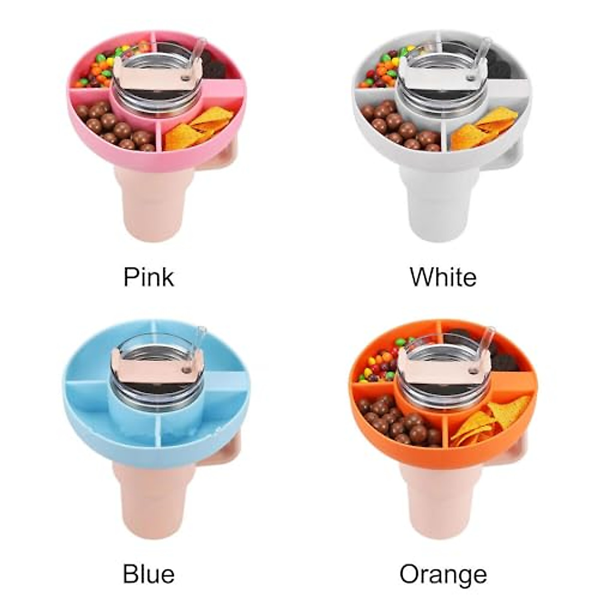 JIERUYI Snack Bowl for Stanley 40oz Tumbler with Handle Compatible with Stanley (Pink)