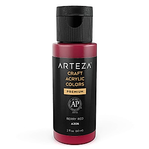 Arteza Craft Acrylic Paint, Set of 20 Classic Colors, 2.02-oz 60 ml Bottles, Water-Based Acrylic Craft Paint for Art & DIY Projects on Glass, Wood, Ceramics, Fabrics, Paper & Canvas