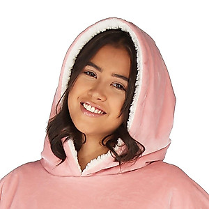THE COMFY Original | Oversized Microfiber & Sherpa Wearable Blanket, Seen On Shark Tank, One Size Fits All (Blush)