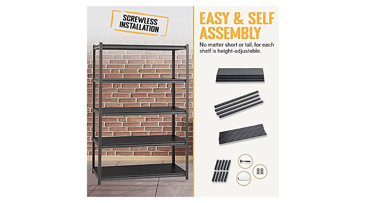 Rigma 5 Tier Heavy Duty Garage Shelf - Adjustable Storage
