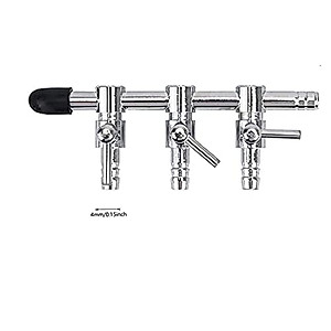 bnafes Aquarium Air Valve 3 Way Inline Manifold Air Flow Pump Tubing Splitter Lever Control Valve 3-Pack