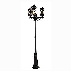 3 Head High Pole Landscape Street Light Aluminum Pole Light Outdoor Waterproof Courtyard Garden Community European Lamp Villa Home Retro Led