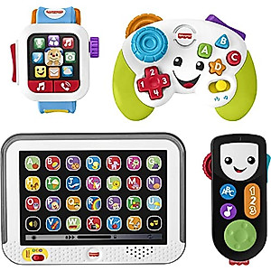 Fisher-Price Laugh & Learn Baby Learning Toys Tune In Tech Gift Set of 4 Interactive Pretend Play Toys for Ages 6+ Months [Amazon Exclusive]
