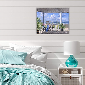 Rivers Edge Products Canvas Wall Art, Licensed Art by Abraham Hunter, Print Pictures for Men's Bedroom Office, 12 Inch x 16 Inch, JQ Beach