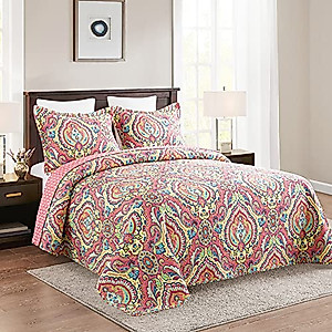 TWINRUN 2 Quilt Sets King Size,Lightweight Quilted Bedspread Set+Boho King Quilt Bedding Set