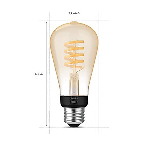 Philips Hue White Ambiance Dimmable Smart Filament ST19, Warm-White to Cool-White LED Vintage Edison Bulb, Bluetooth & Hub Compatible (Hue Hub Optional), Voice Activated with Alexa