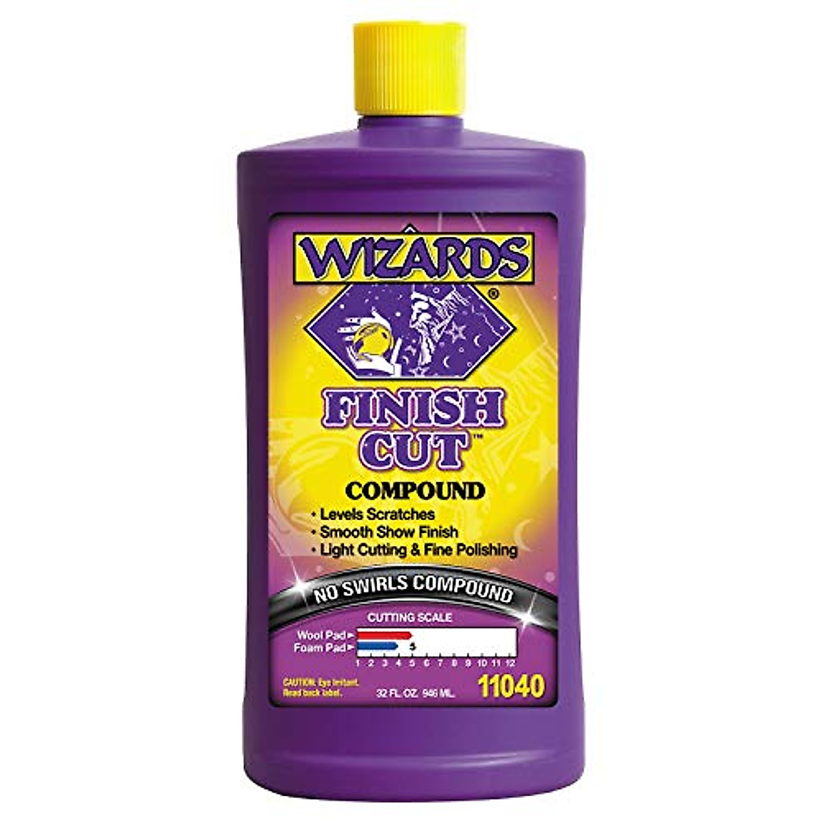 Wizards Finish Cut Compound - Levels Scratches and Brightens Dull Finishes With Smooth Show Finish - Non-Greasy and Water Based With Easy Clean-Up - Marine Compound and Finishing Material - 32 oz