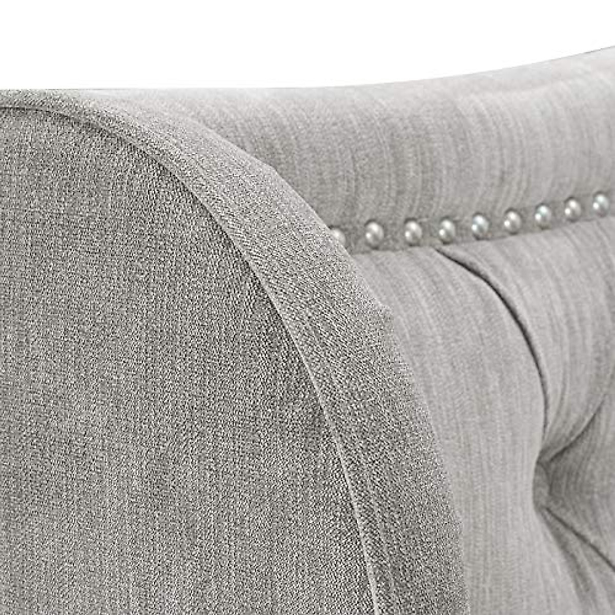 Jennifer Taylor Home Anastasia Upholstered Shelter Headboard Bed Set, King, Silver Grey Polyester