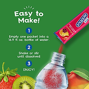 Snapple Powder Drink Mix Variety Pack - 30 Powder Sticks | Assorted Flavors, Zero Sugar | On-the-Go Hydration for Refreshing Beverages