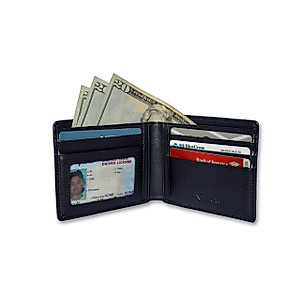 Namotu Real Carbon Fiber Wallet w/RFID Blocking Tech, Leather at Hinges and Trim - ID Window - Mens Slim Thin Real Carbon Bifold to Protect Your Money and Cards Identity