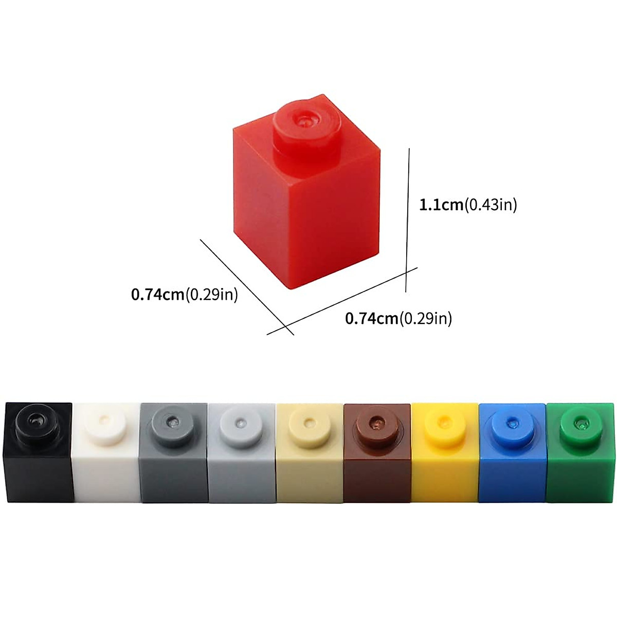 Feleph 1x1 Bricks Set - 600 Multicolored Building Blocks