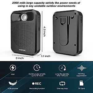 Portable Voice Amplifier, Towevine Rechargeable Microphone for Teachers, Speaker with Headset and Waistband for Classroom, Singing, Coach, Training, Presentation, Tour Guide