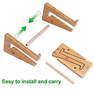 SINORHEMA Wooden Laptop Stand for Desktop, Wooden Vertical Laptop Stand for Mackbook Air Stand, Bamboo MacBook Dock Stand, Wood Computer Stand for Laptop 11-17inch