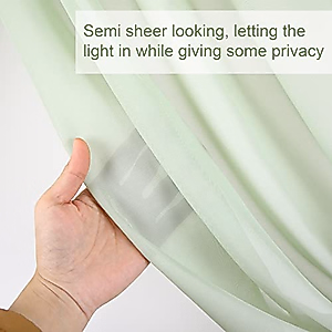 10ft x 10ft Sage Green Backdrop Curtains, Wrinkle-Free Sheer Chiffon Fabric Backdrop Drapes for Wedding Arch Party Ceremony Stage Decoration