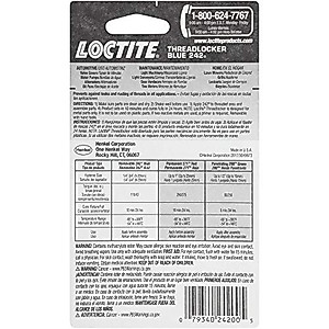Loctite Threadlocker Blue 242 Nut/Bolt Locker & Threadlocker Red 271 Red 0.2 fl oz, 1 Tube