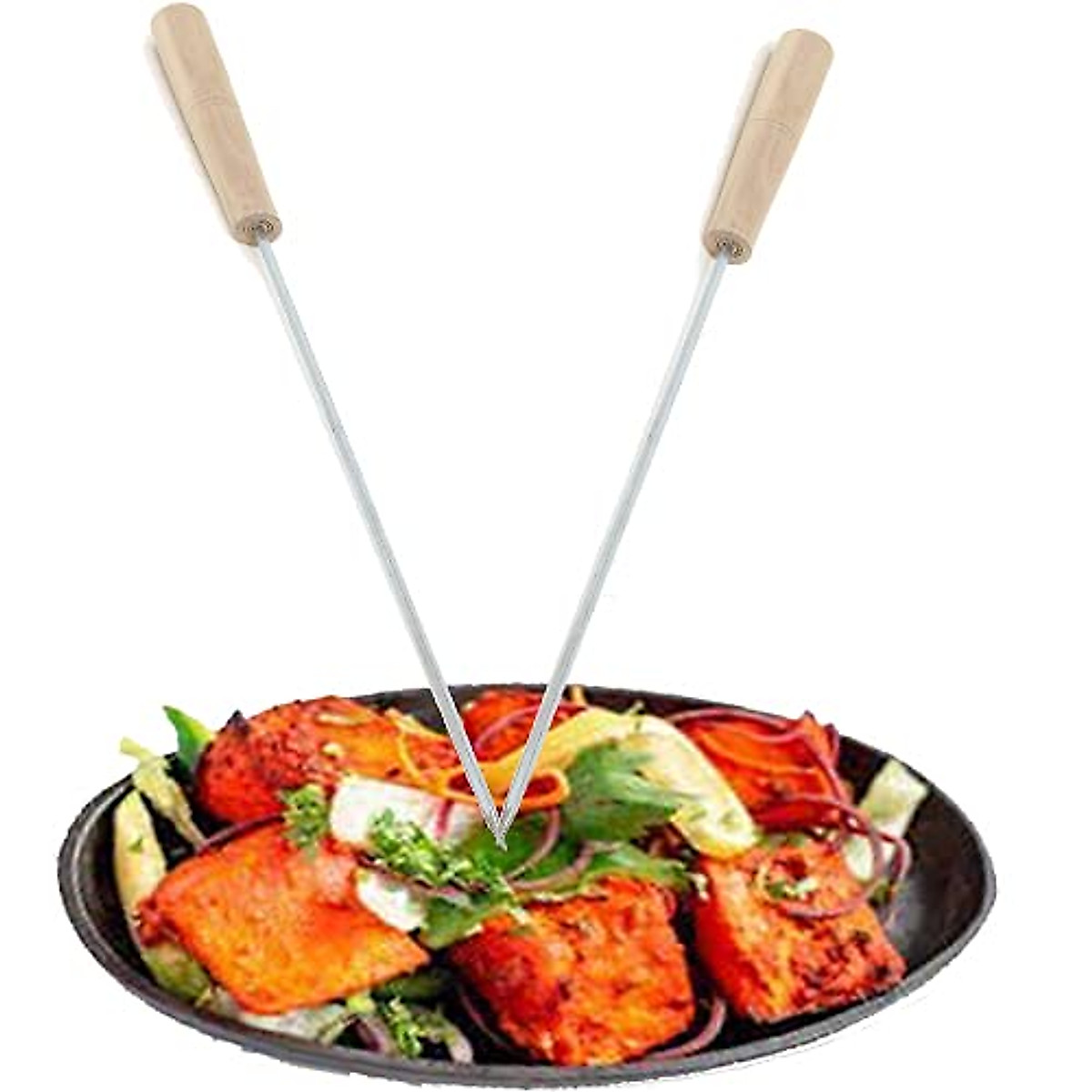 GEICO-MASTER Nano Portable Folding Outdoor Barbeque Charcoal & Gas BBQ Grill Oven GI Steel + 2 Nos of BBQ Still Needles with Wooden Handle(Kitchen Tools/Chhota Tandoor Stand)