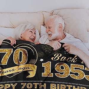 70th Birthday Gifts for Women Or Men - 70th Birthday Gifts Throw Blanket 60 x 50 Inch - 70th Birthday Gift Ideas - Best Gifts for 70 Year Old Woman - 1953 Birthday Gifts for Women