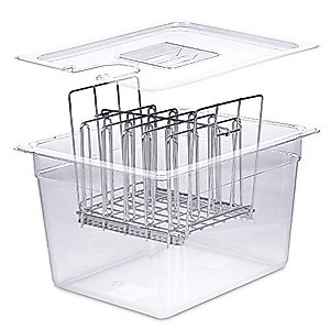 Väeske Sous Vide Container with Lid | Fits Most Sous Vide Cookers | Sous Vide Accessories (12 Quarts, Rack)
