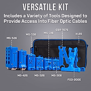 Jonard Tools TK-108 Fiber Optic Mid Span Slit & Ring Tool Kit (1.2 mm-18.2 mm)