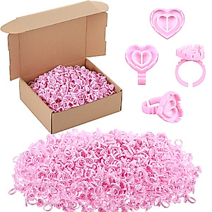 1000 Pcs Glue Rings for Eyelash Extensions Disposable Lash Glue Rings for Beauty Salons Lash Glue Holder Lash Fanning Glue Cups Eyelash Extension Supplies (Heart Style)