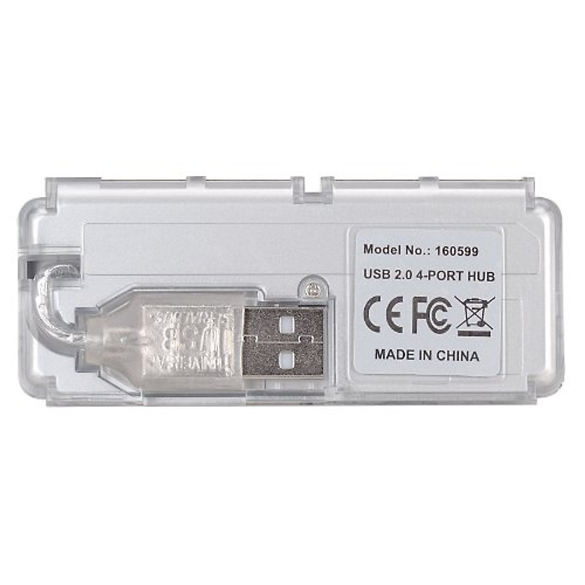 Manhattan 4-Port Hi-Speed USB Pocket Hub - Silver (160599)