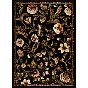 Home Dynamix Optimum Amell Traditional Floral Area Rug, 7 ft 8 in x 10 ft 4 in, Black