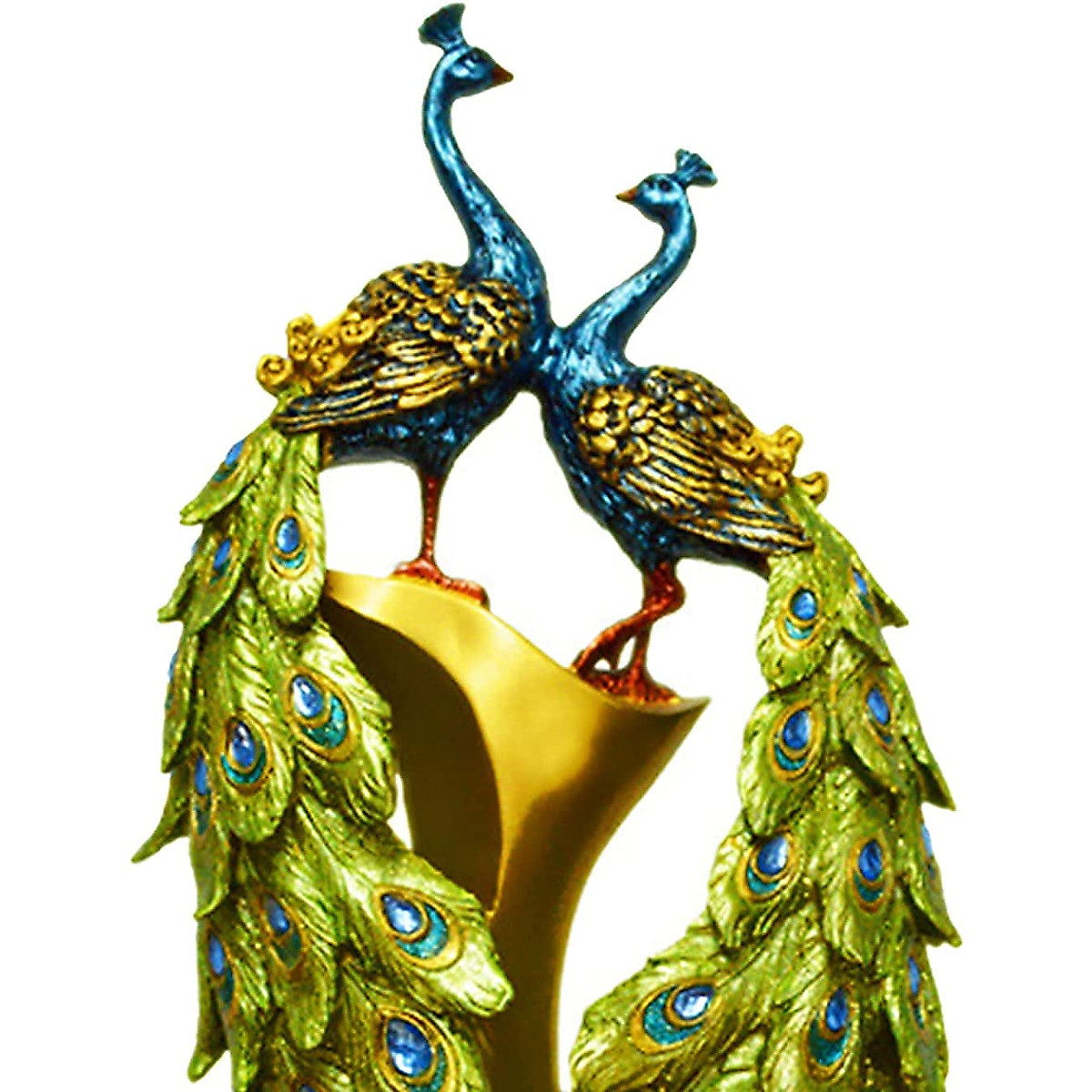 Peacock Figurine Desktop Statue Modern Peacock Ornament Desk Table Statue for Home Bedroom Living Room Garden Office - Style 01