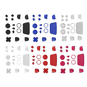 Yoidesu Game Controller Buttons, Replacement Buttons L2 R2 Full Buttons Set Replacement Repair Kit for Game Controller(Transparent White)