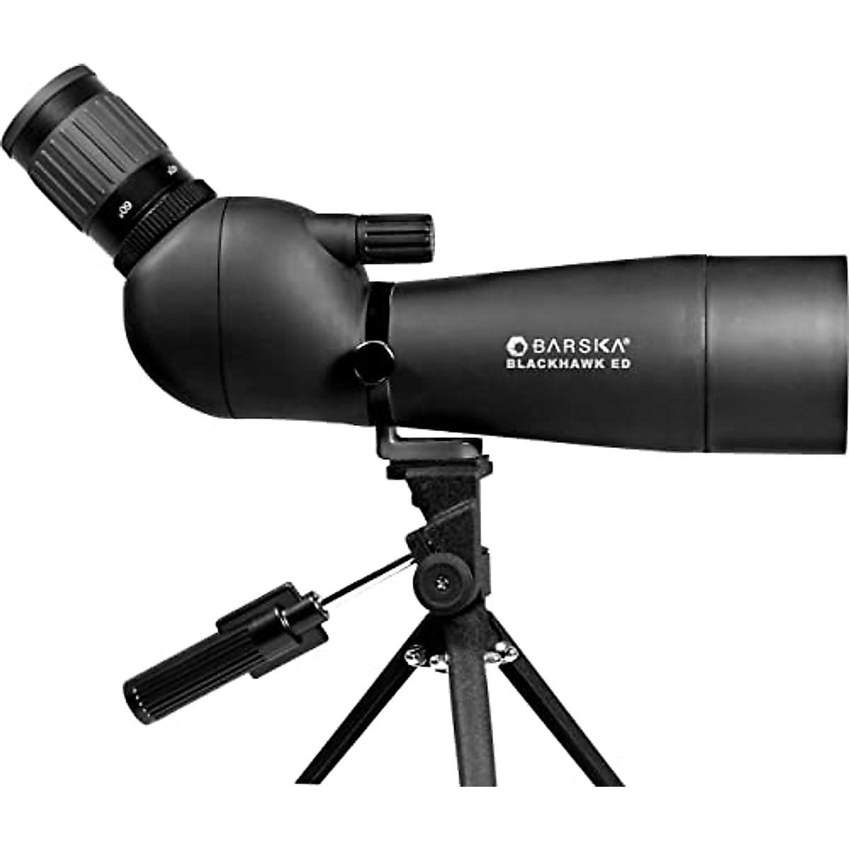 BARSKA unisex adult Blackhawk 20-60x60 Cases Barska AD11520 Black Hawk ED 20 60x60 Spotting Scope with Tripod and Carrying Cases, Black, One Size US