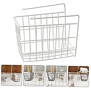 STOBAZA Cabinet Hanging Storage Hanging Baskets Sliding Shelf 1pc Storage Hanging Basket Office Wrought Iron Sink White Wire Rack Cabinet Organizer Storage Sundries Organizer