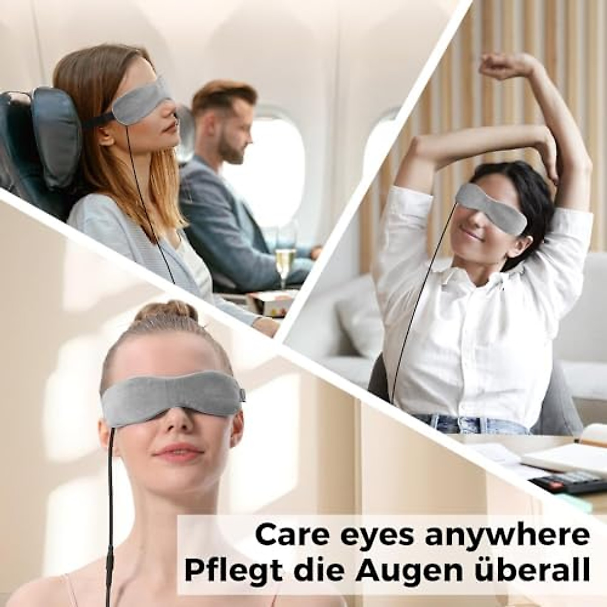 Aroma Season Heated Eye Mask, Warm Eye Compress for Dry Eyes Stye MGD and Blepharitis, Moist Heat Treatment to Unclog Lacrimal Glands (Light Gray)