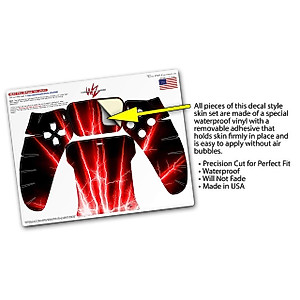 WraptorSkinz Skin Wrap compatible with Sony PS5 DualSense Controller Lightning Red (CONTROLLER NOT INCLUDED)