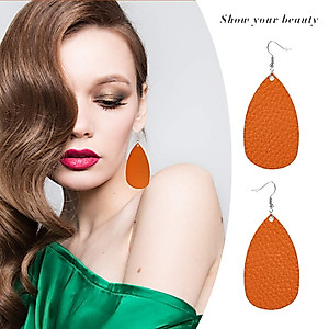 30 Pairs of Teardrop Double-sided Leather Earrings with 30 Color for Women Jewelry Fashion and Valentine Birthday Party Gift