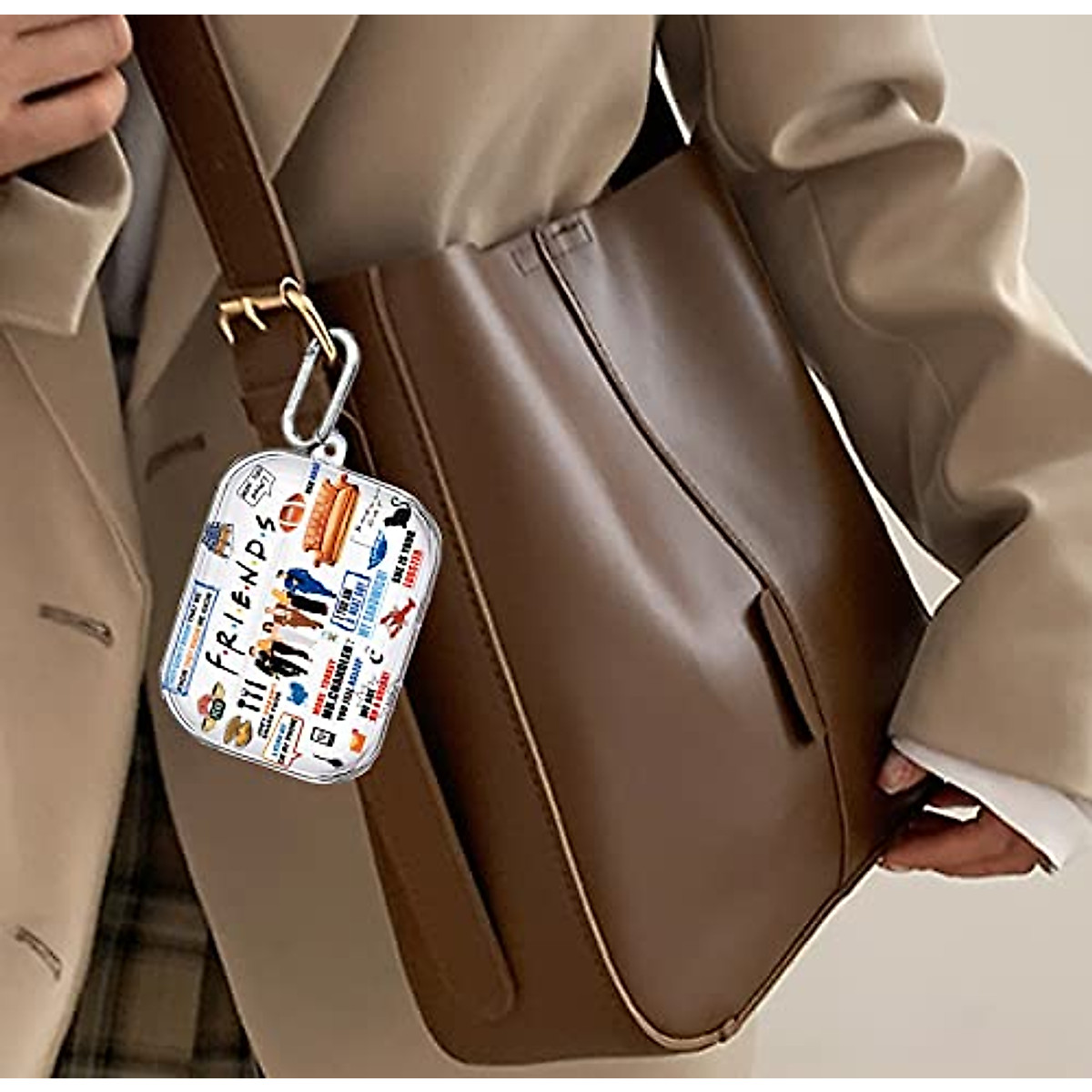 OOROYUME Cute AirPods Pro Case Cover Clear with Keychain, for Women Girls Boys Men Protective Case for Apple AirPods Pro Wireless Charging Case, Friends