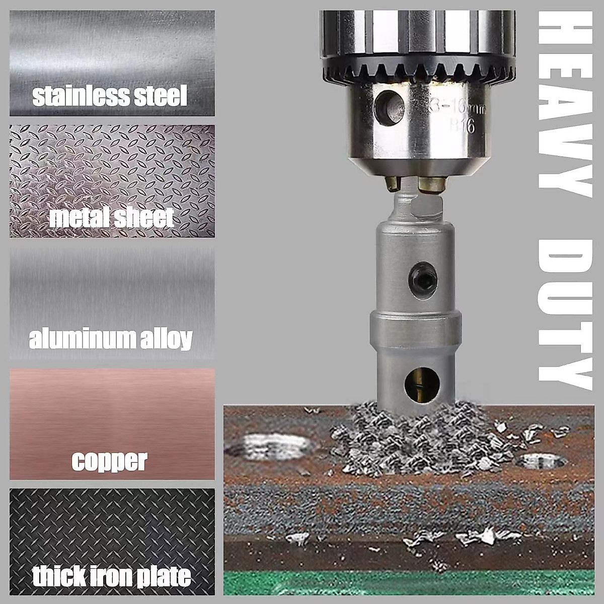 Vearter 10PCS TCT Hole Saw Kit, 5/8''-2'' Carbide Bits Set with Pilot Drill, for Hard Metal, Stainless Steel, Iron, Aluminium, Alloys, Plastics