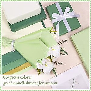 100 Sheets Green Tissue Paper, Sage Green Tissue Paper for Gift Bags, Gift Wrapping Paper Tissue Dark Green Tissue Paper for Christmas Wedding Birthday Baby Shower Bouquet Party Decor, 14 x 20 Inch