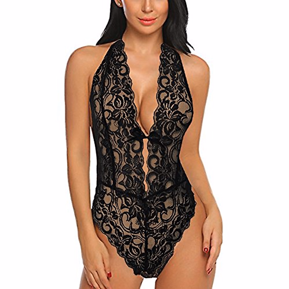 BEUU Bodysuit Snap Crotch One Piece Teddy Mew Year Women Lengerie Sexy Sets