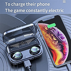 BANAAO Wireless Bluetooth Digital Display Touch-Control Earbuds -Mini in Ear Light-Weight Built-in Mic Stereo Noise Cancellation Earphones with Charging Case for Office Outdoor Sport